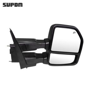 SUPDM Pair Towing Mirrors fit for 2015 2016 2017 2018 2019 Ford F150 Pickup Truck Side Power Heated Towing Mirrors with Turn Signal, Auxiliary Lamp Black Housing