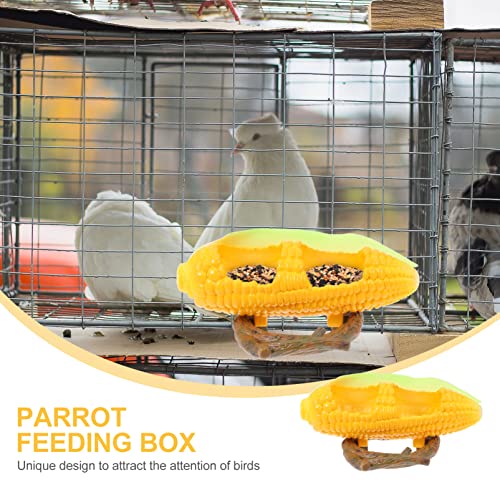 iplusmile Bird Bowl Bird Cage Bowl Bird Feeder Bowl Birds Food Dish Parrot Feeding Cups Pumkpin Parrot Feeders Food Water Bowls for Cockatiels Hamster, Corn Shape Bird Bowl Bird Feeding Basin