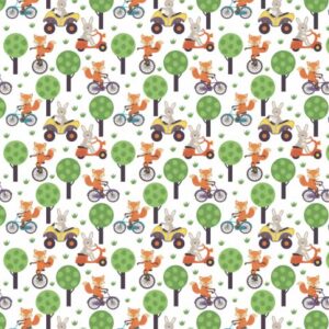 Stesha Party Woodland Animal Gift Wrapping Paper for Baby Shower, Birthday, Holiday - Folded Flat 30 x 20 Inch (3 Sheets)