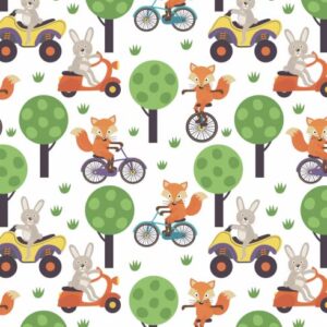 Stesha Party Woodland Animal Gift Wrapping Paper for Baby Shower, Birthday, Holiday - Folded Flat 30 x 20 Inch (3 Sheets)