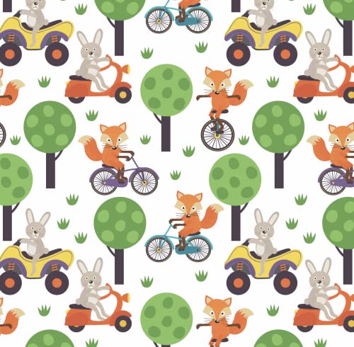 Stesha Party Woodland Animal Gift Wrapping Paper for Baby Shower, Birthday, Holiday - Folded Flat 30 x 20 Inch (3 Sheets)