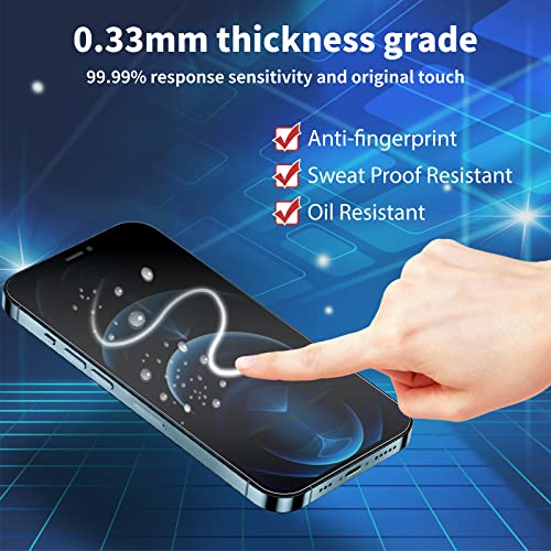 QUESPLE [2 Pack] Privacy Screen Protector for iPhone 12 Pro Max 6.7 inch, Anti-Spy Tempered Glass Film, Bubble Free, Anti-Scratch, Case Friendly, Anti Peeping, Easy Installation Tray