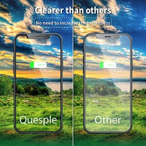 QUESPLE [2 Pack] Privacy Screen Protector for iPhone 12 Pro Max 6.7 inch, Anti-Spy Tempered Glass Film, Bubble Free, Anti-Scratch, Case Friendly, Anti Peeping, Easy Installation Tray