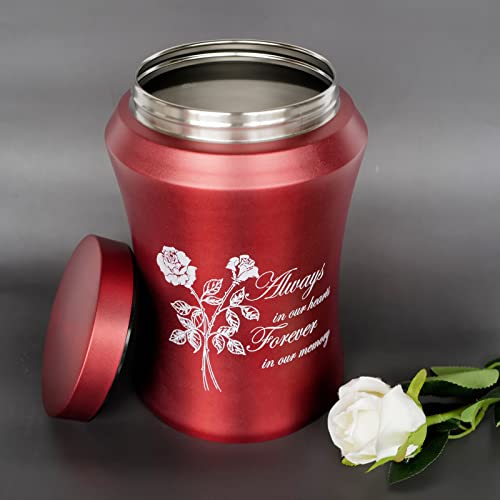 Large Cremation Urns for Adult Human Ashes, Up to 220 lbs Decorative Urn with Flower Design for Female Male Ashes with Velvet Bag(Rose of Love)