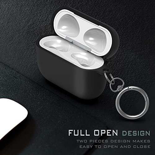 Hybrid Silicone Protective Case Compatible with AirPods 3, AirPods 3rd Generation 2021 with Keychain Slim Two Piece Snaps On Case Black Mexican Flag Skull