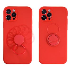 Cell Phone Ring Holder for Hand, Phone Back Ring Grip for Finger or Case (Black + Red)