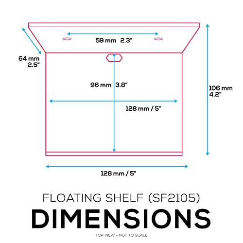 BRAINWAVZ 5” Small Floating Shelf, Adhesive & Screw in, for Bluetooth Speakers, Cameras, Plants, Toys, Books & More, Easy to Install Shelves (Shelf SF2105, White)