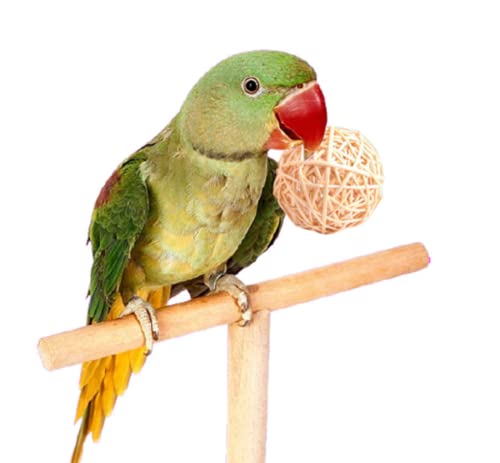 Parrot Chew Toys Bird Toys, 30 Pcs 1.2 inch Rattan Wicker Balls Parakeet Chewing Toys, for Budgies Conures Hamsters Bunny Toy, Decoration for DIY Craft Party Wedding