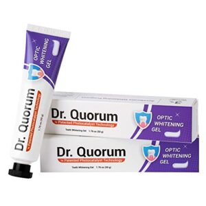 Dr. Quorum Optic Whitening Gel (50 g) 2 Packs, Teeth Whitening Gel, Patented Phtocatalyst Teeth Whitener, Carbamide Peroxide contained, Express Teeth Whitening, Teeth Whitening at Home