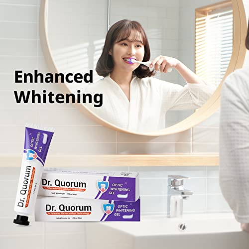 Dr. Quorum Optic Whitening Gel (50 g) 2 Packs, Teeth Whitening Gel, Patented Phtocatalyst Teeth Whitener, Carbamide Peroxide contained, Express Teeth Whitening, Teeth Whitening at Home