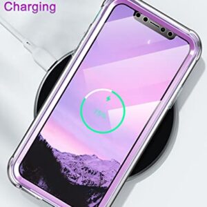 Hocase for iPhone 11 Case, (with Screen Protector) Shockproof Slim Lightweight Soft TPU+Hard PC Full Body Protective Case for iPhone 11 (6.1" Display) 2019 - Watercolor Marble