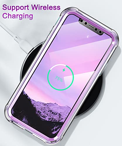 Hocase for iPhone 11 Case, (with Screen Protector) Shockproof Slim Lightweight Soft TPU+Hard PC Full Body Protective Case for iPhone 11 (6.1" Display) 2019 - Watercolor Marble