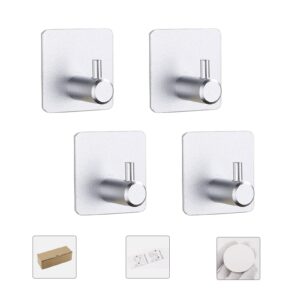 space aluminum waterproof hook bathrobe heavy towel hook coat bathrobe bathroom kitchen living room, silver