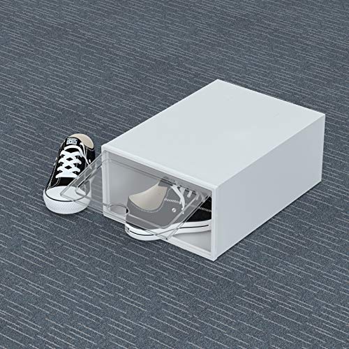 HOMIDEC Shoe Box, 12 Pack Shoe Storage Boxes Shoe Boxes Clear Plastic Stackable, Shoe Organizer Containers with Lids for Women/Men