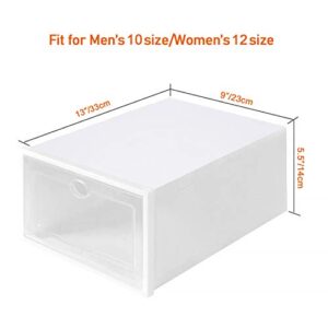 HOMIDEC Shoe Box, 12 Pack Shoe Storage Boxes Shoe Boxes Clear Plastic Stackable, Shoe Organizer Containers with Lids for Women/Men