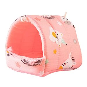 Bluelans Guinea Pig Nest Cartoon Pattern Pet Hideout Warm Small Animal Hamster Squirrel Bed House Cage Valentine's Day/Mother's Day/Christmas/Birthday Gifts - Rose Red Strawberry L