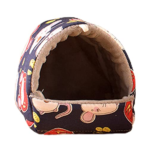 Bluelans Guinea Pig Nest Cartoon Pattern Pet Hideout Warm Small Animal Hamster Squirrel Bed House Cage Valentine's Day/Mother's Day/Christmas/Birthday Gifts - Rose Red Strawberry L