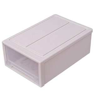 hevirgo clothes storage bins box,wardrobe clothes organizer, household plastic transparent stackable drawer storage box container organizer for bedding, blankets, toys, books beige xxxl