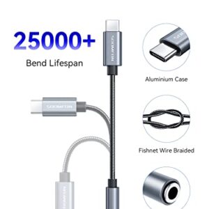 SOOMFON USB C to 3.5mm Audio Headphone Adapter USB Type C to Aux Female Headphone Jack Adapter Hi-Res DAC Dongle Cable for Samsung Galaxy S21 S20 Ultra, Pixel 4 3 2 XL, iPad Pro and More