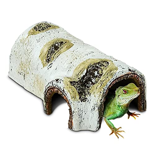 Bluecoco Reptile Tank Accessories Reptile Hide Basking Platform for Terrariums & Aquariums Bearded Dragons Gecko Frog Snake Hermit Crabs Turtle (Tree Holes)