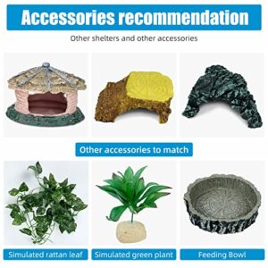 Bluecoco Reptile Tank Accessories Reptile Hide Basking Platform for Terrariums & Aquariums Bearded Dragons Gecko Frog Snake Hermit Crabs Turtle (Tree Holes)