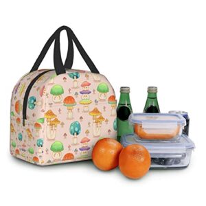 Cute Mushroom Portable Lunch Tote Bag Reusable Cute Lunch Box for Men and Women Perfect for Camping/Hiking/Picnic/Beach/Travel