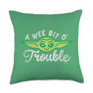 star wars the mandalorian grogu a wee bit o’ trouble throw pillow