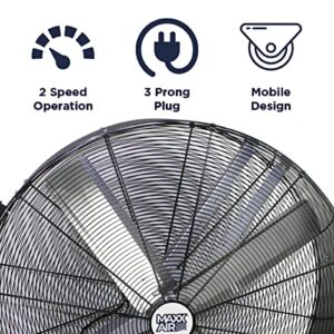 Maxx Air 42" High Velocity Industrial Belt Drive Barrel Fan. Damage and Dent Resistant (42 Inch Barrel Fan)