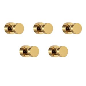 kzh gold robe hook brass robe hook bathroom robe hook coat hook clothes hook for bathroom and kitchen,garage,hotel wall mounted,5 packing (gold)