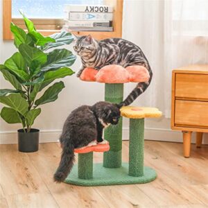 PET WONDERLAND Flower cat Tree Activity with Scratching Post Pink - Small Indoor Cats Tower Natural sisal Scratcher Climbing Cute cat Tree