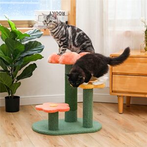 PET WONDERLAND Flower cat Tree Activity with Scratching Post Pink - Small Indoor Cats Tower Natural sisal Scratcher Climbing Cute cat Tree