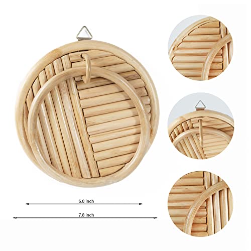 BemiaoCrafts Rattan Towel Ring Wicker Decorative Wall Mounting Handmade Round Hanging Towel Holder Circle Towel Rack Natural Holder Hanger Rack for Bath & Household