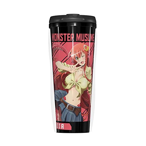 Anime Monster Musume Miia Coffee Cup Thermos Mug Double Wall Vacuum Insulated Bottle Portable Tumblers Travel Mugs 12 Oz