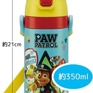 Skater SKDC3-A Children's 2-Way Stainless Steel Kids Water Bottle with Cup, 11.8 fl oz (350 ml), Paw Patrol Boys