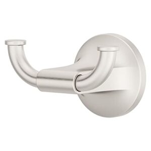 pfister pfirst modern towel hook, bathroom towel hook, wall-mounted, screw-in, spot defense brushed nickel finish, brhpfm0gs