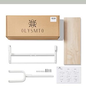 olysmto Floating Shelves, Bathroom Shelf with Paper Towel Holder Hair Dryer Rack, Kitchen Wall Organizer Storage Shelving - Maple Faux Wood