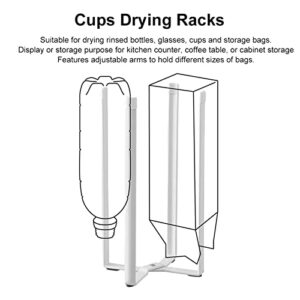 Plastic Bag Holder, Multifunctional Kitchen Stand Holder for Plastic Bags Bottles Cups Drying Racks Shelf