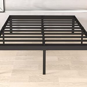 Goltriever King Platform Bed, 18 Inch High Heavy Duty Metal Frame, 4000Lbs Non-Slip Steel Slats Support Bed Frame with Storage, No Box Spring Needed, Easy Assembly, Black