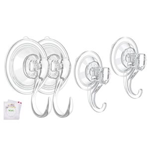 vis'v 2 pcs large suction cup hooks with 2 pcs small suction cup hooks