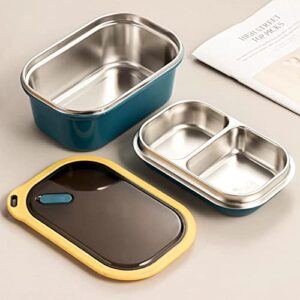 gigicloud stainless steel bento box, portable lunch box for adult stainless steel compartment sealed food storage containers