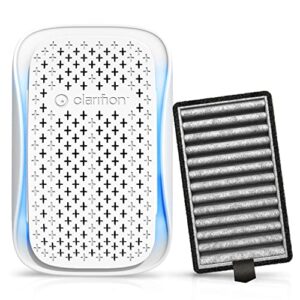 clarifion - dstx portable air purifier - plug in air ionizer hepa filter, mini personal air purifiers for, bedroom and pets helps with smoke, airborne dust and odors