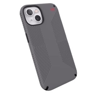 Speck Presidio2 Grip Case for Apple iPhone 13 , Polycarbonate , Shock-Absorbent, Graphite Grey and Black