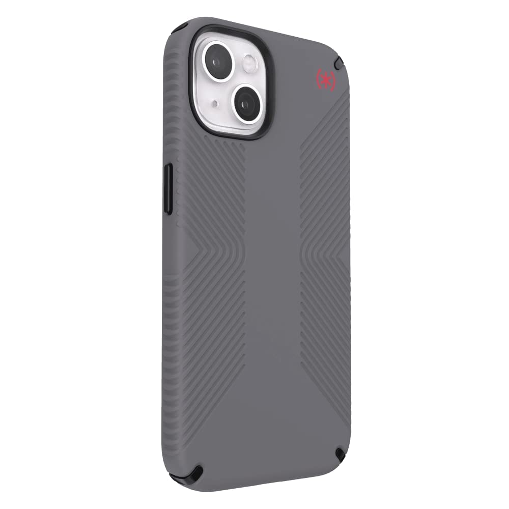 Speck Presidio2 Grip Case for Apple iPhone 13 , Polycarbonate , Shock-Absorbent, Graphite Grey and Black