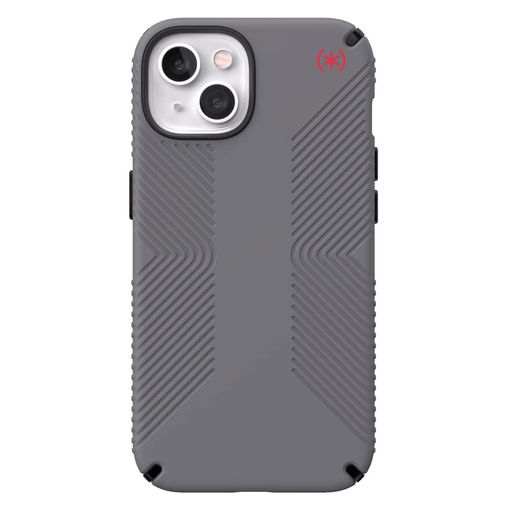 Speck Presidio2 Grip Case for Apple iPhone 13 , Polycarbonate , Shock-Absorbent, Graphite Grey and Black