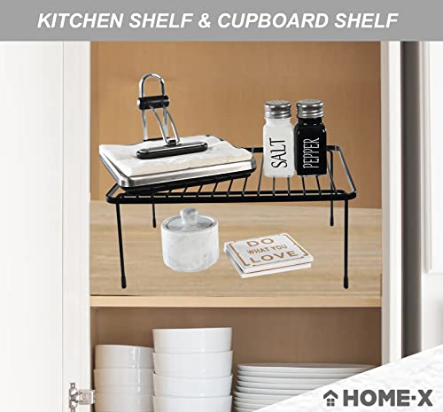 HOME-X Metal Freezer, Pantry, or Cabinet Shelf, Great Space Saver for Organizing Cupboards or Refrigerators, Extra Shelf for Cabinets