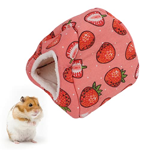 Warm Small Pet Bed, Hamster Cage Pink Windproof for Hamster for Guinea Pig(Small Code)