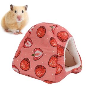 Warm Small Pet Bed, Hamster Cage Pink Windproof for Hamster for Guinea Pig(Small Code)