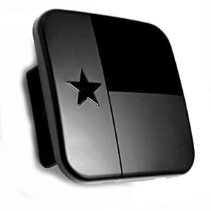 Texas State Metal Flag Hitch Cover Plug (Fits 2" Receiver, Black)