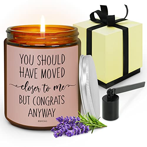 SIMORAS Housewarming Gifts for New House - You Should Have Moved Closer Scented Candles for House Warming - Funny Housewarming Gifts for Women, Men, Friends - New Apartment, New Home Candle (Lavender)