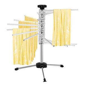 Collapsible Pasta Drying Rack, Foldable Noodle Dryer Tall Spaghetti Noodle Dryer Stand Holder Hanging Attachment Compact Rotatory System Kitchen Gadget